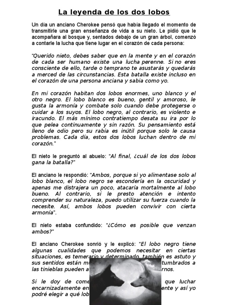 La Leyenda de Los Dos Lobos | PDF
