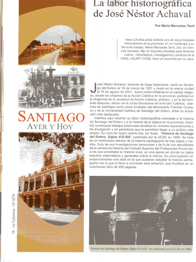 María Mercedes Tenti. La Labor Historiográfica de José Néstor Achaval ...