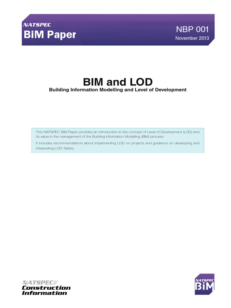 Natspec Bim Lod Paper 131115 | PDF | Building Information Modeling | Project Management