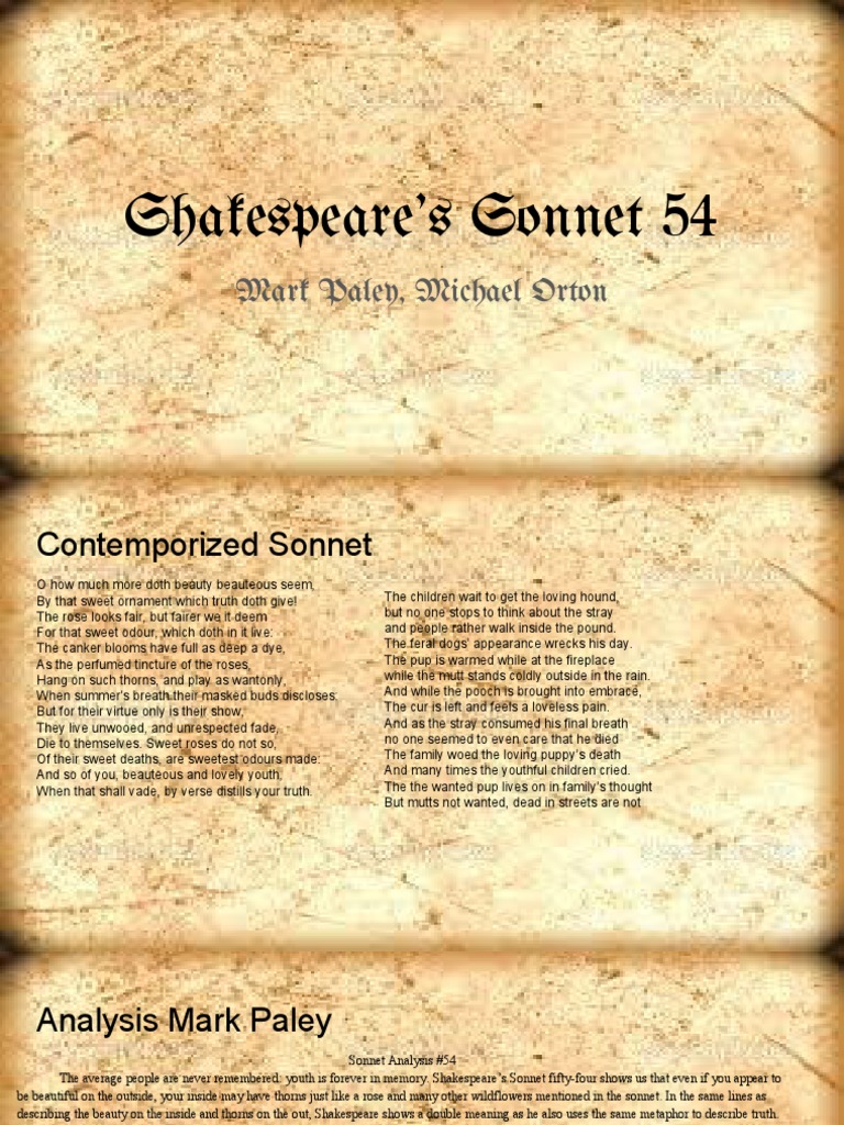 sonnet 54 | Stanzaic Form | British Poetry