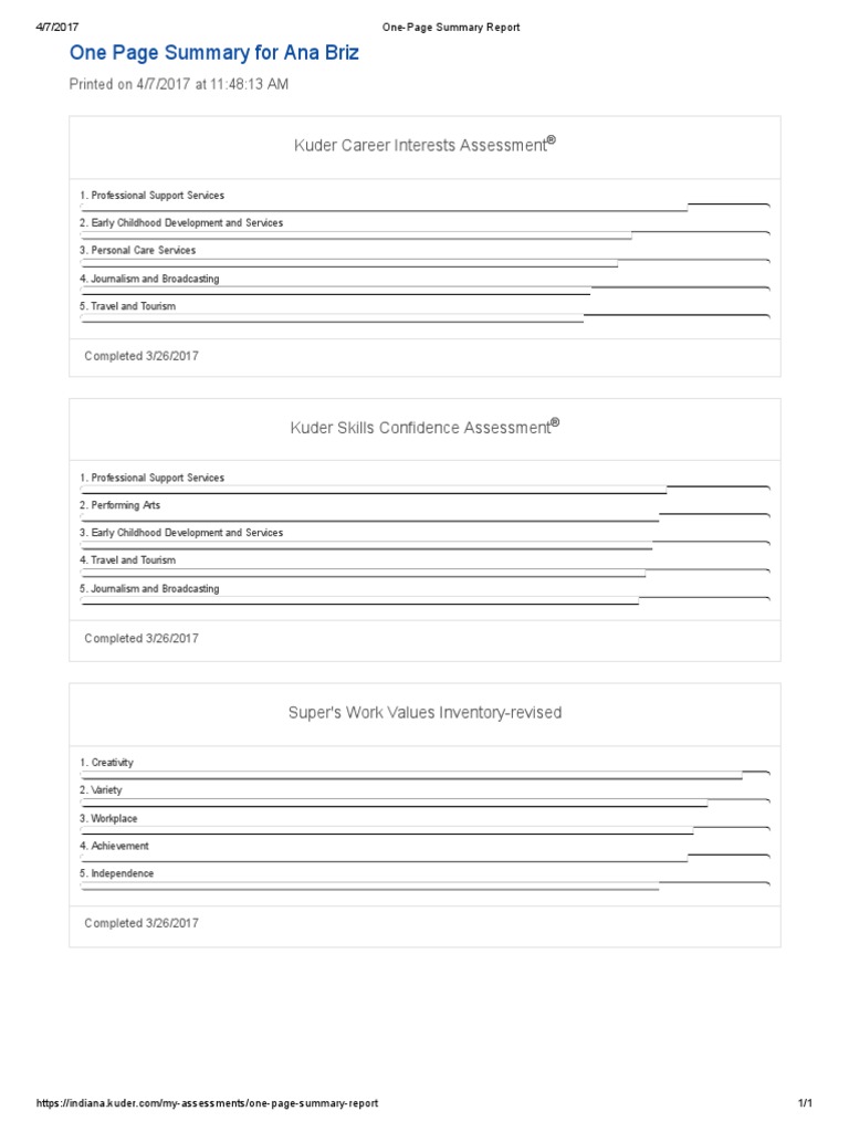 One-Page Summary Report | PDF