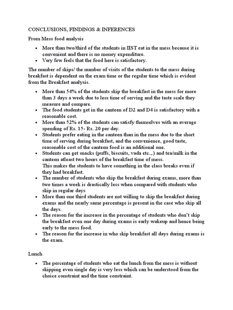 Conclusion 12 | PDF | Restaurants | Cafeteria