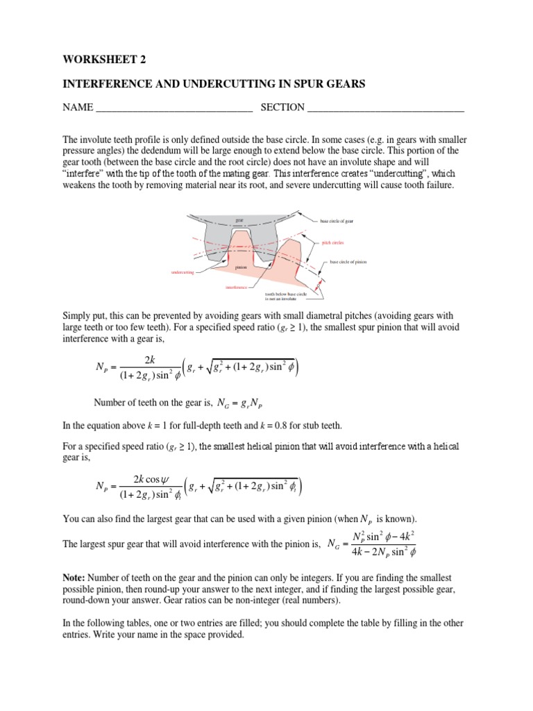 2 Interference in Spur Gears | PDF | Gear | Mechanics