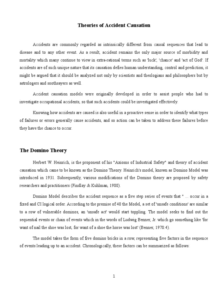 Accidental Causation | PDF | Causality | Risk