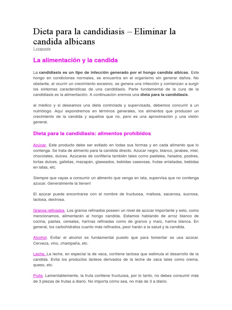 Dieta Para La Candidiasis | Candidiasis | Sacarosa