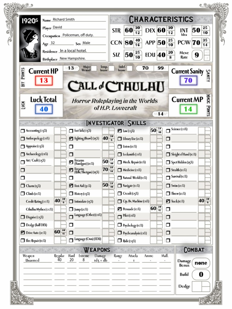 Character Sheet | PDF