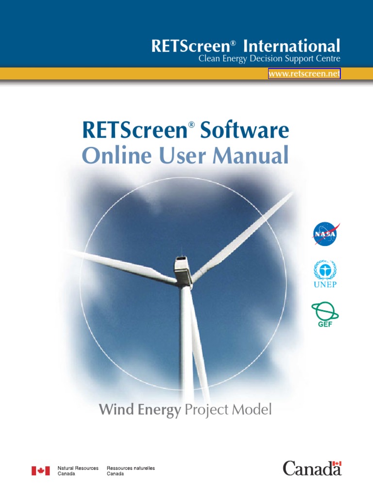 Retscreen Manual | PDF | Wind Power | Wind Turbine