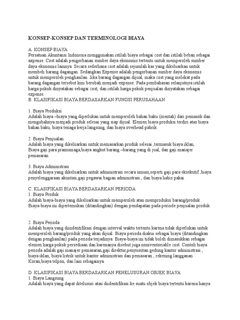 KONSEP Biaya | PDF