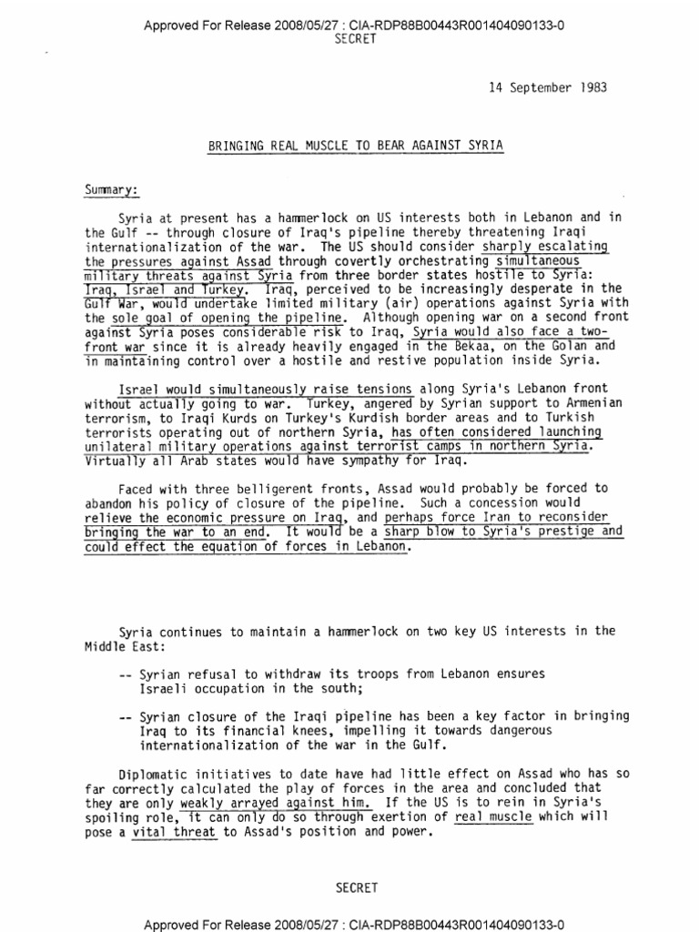 CIA Syria Pipelines | PDF