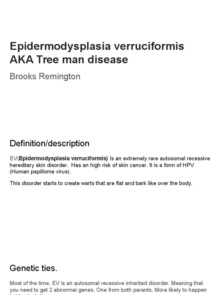 Understanding Epidermodysplasia Verruciformis | PDF | Medicine ...