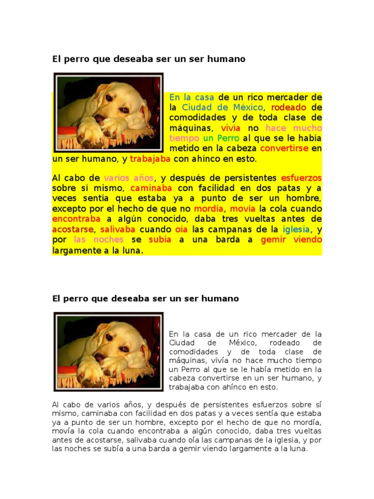 El Perro Que Deseaba Ser Un Ser Humano | PDF