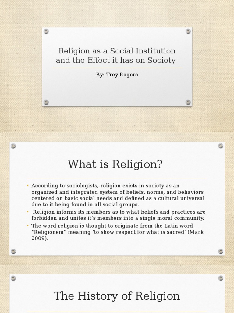 Religion's Role as a Social Institution | PDF | Polytheism | Deities