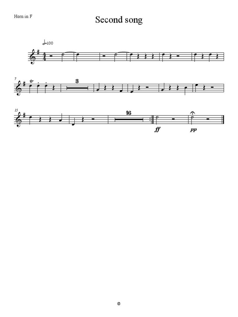 Second Song Horn in F | PDF