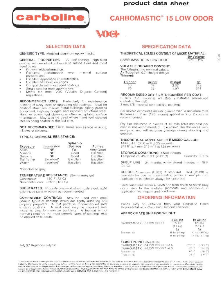 Carbomastic Bitumastic | PDF