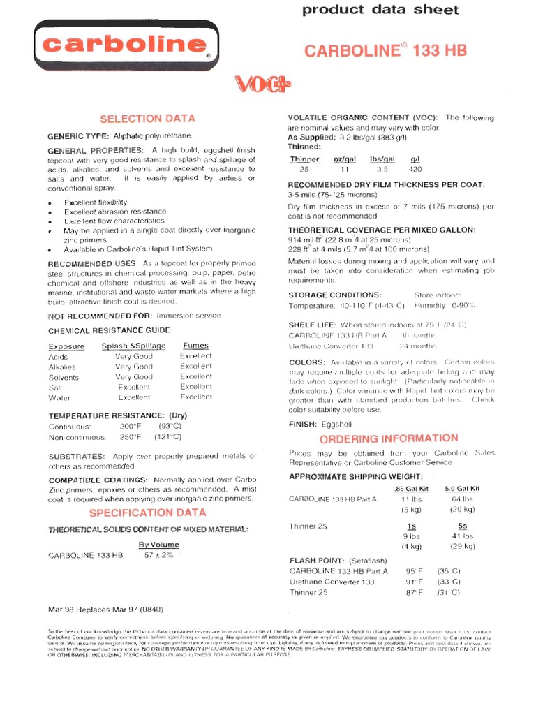 Carboline Polyurethanes | PDF