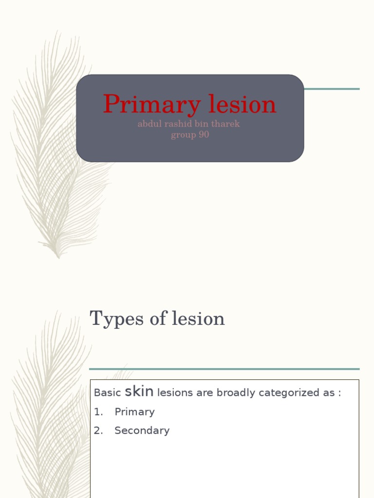 Primary Lesion: Abdul Rashid Bin Tharek Group 90 | PDF | Dermatitis ...