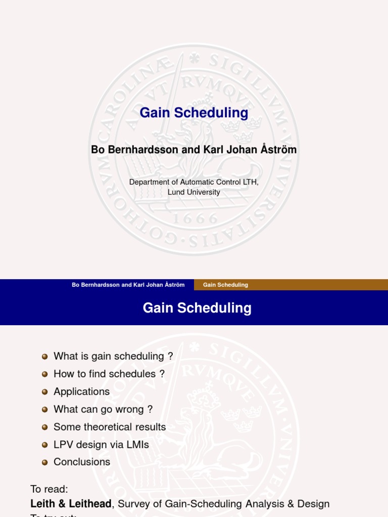 Gain Scheduling for Engineers | PDF | Control Theory | Systems Theory