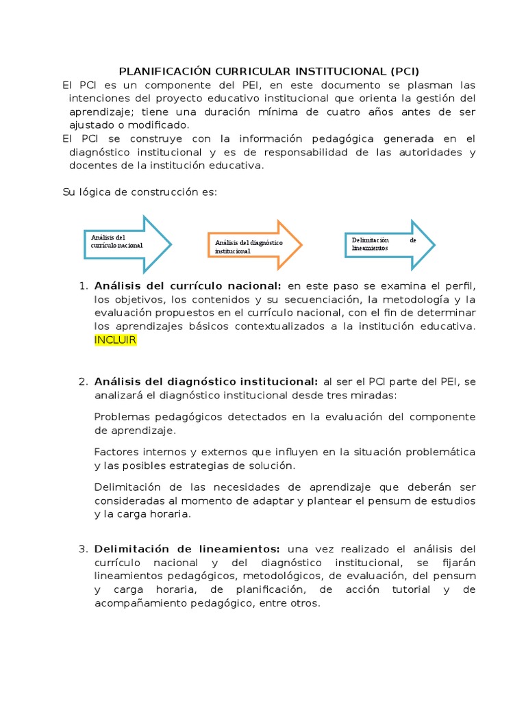Pci Mineduc | PDF | Plan de estudios | Evaluación