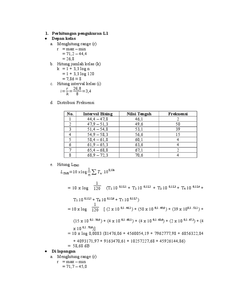 Perhitungan Pengukuran L1-L7 | PDF | Teaching Methods & Materials