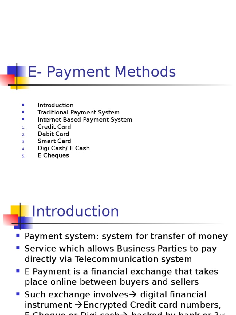 E - Payment Methods | PDF