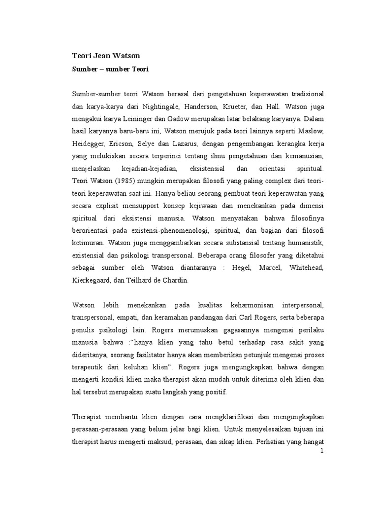 Teori Jean Watson | PDF