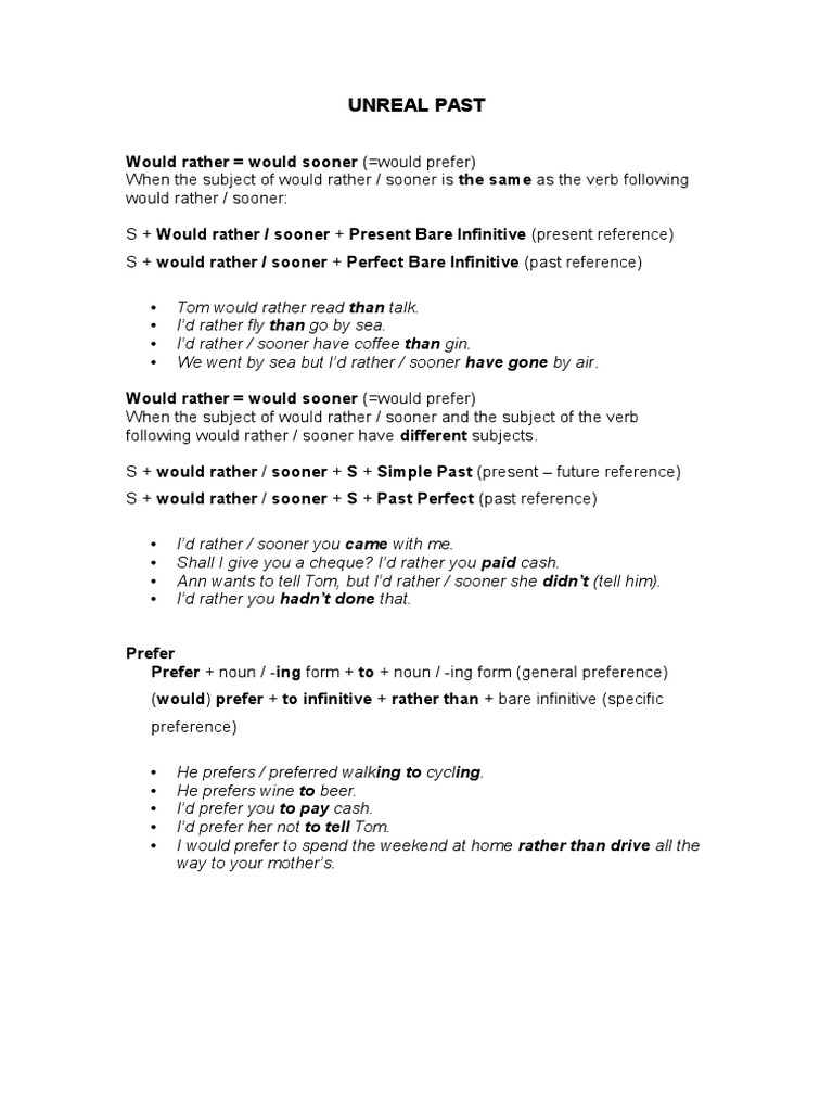 Understanding Unreal Past Forms | PDF | Language Arts & Discipline