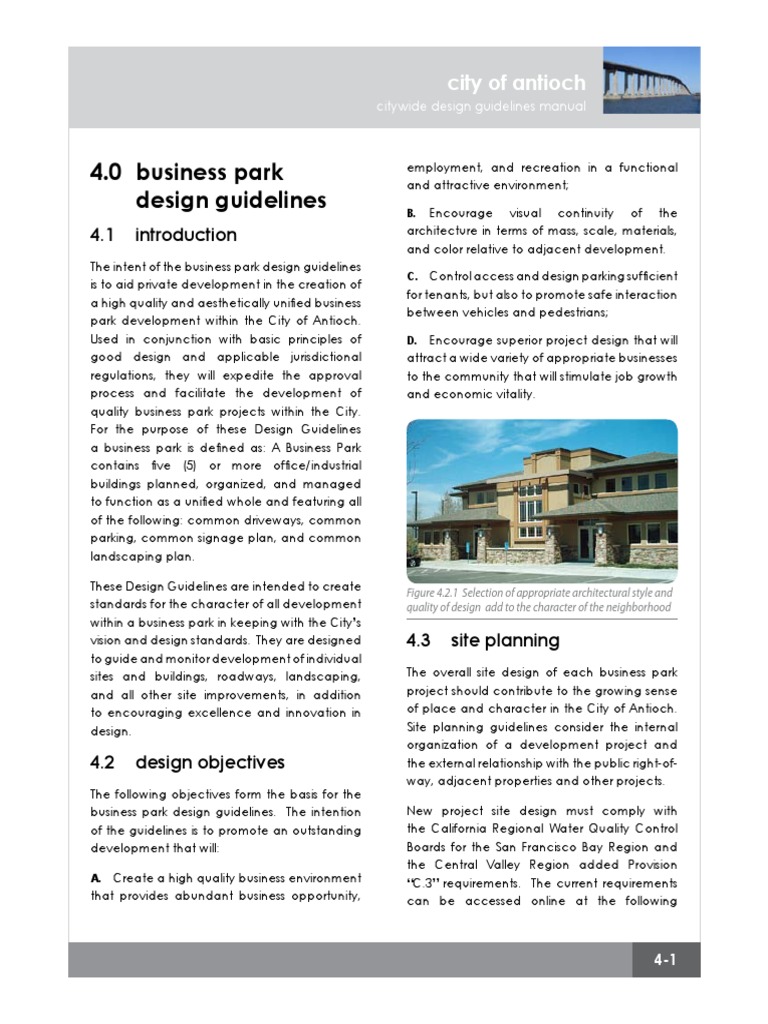 Chapter 4 - Business Park Design Guidelines | PDF | Parking Lot | Street