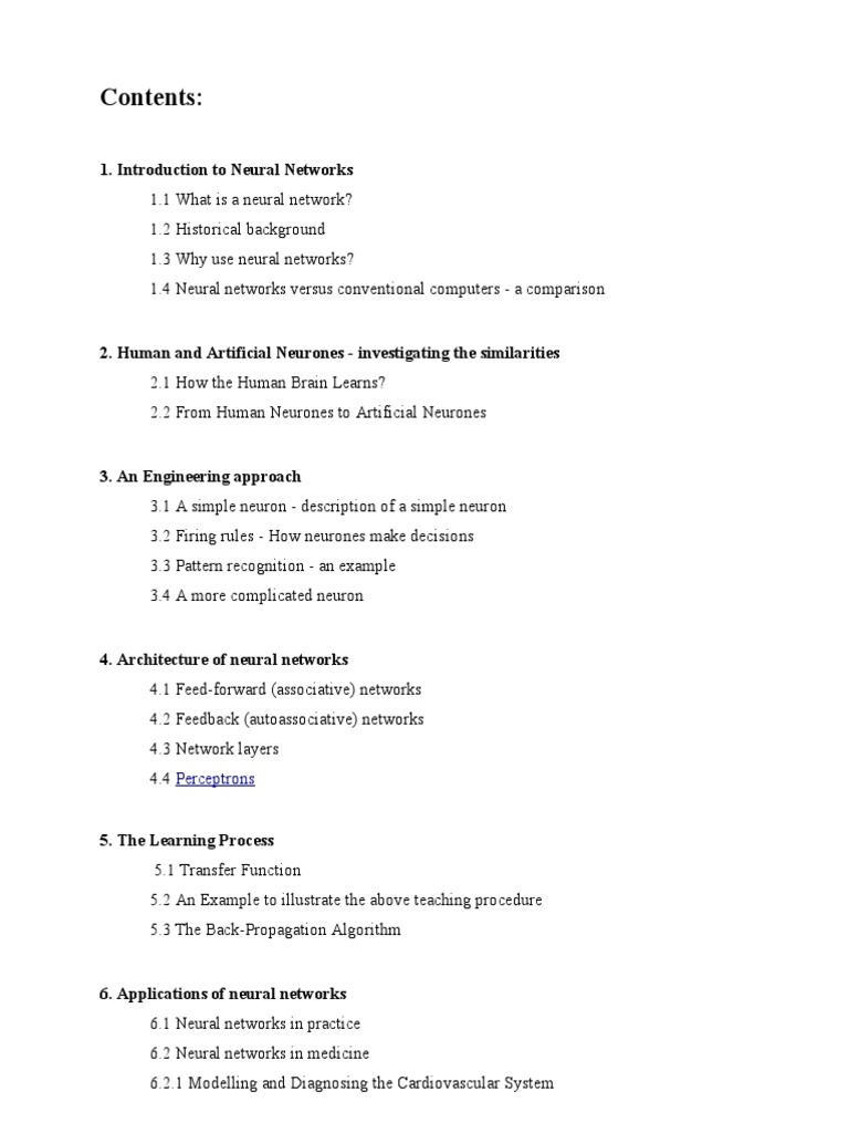 Contents:: 1. Introduction To Neural Networks | PDF | Artificial Neural ...
