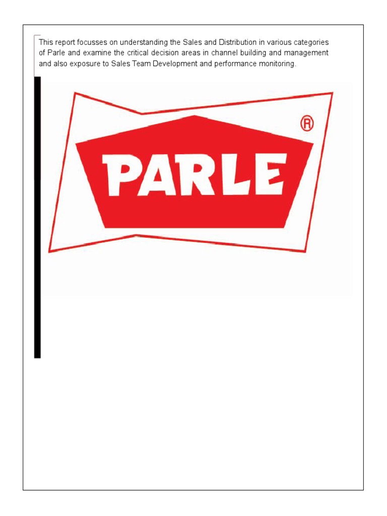 Parle Sales & Distribution Guide | PDF | Retail | Economic Growth