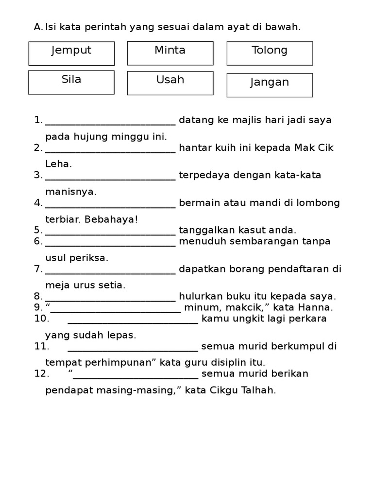 Isi Kata Perintah Yang Sesuai Dalam Ayat Di Bawah | PDF
