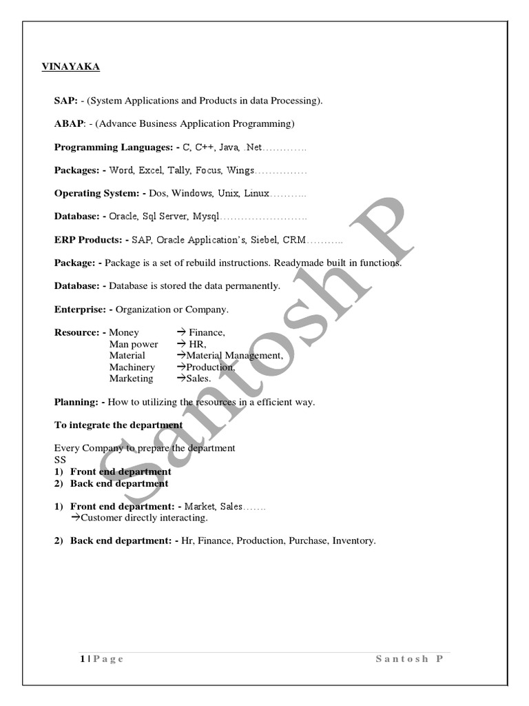 Core Abap Notes Pdf Pdf Subroutine Parameter Computer Programming