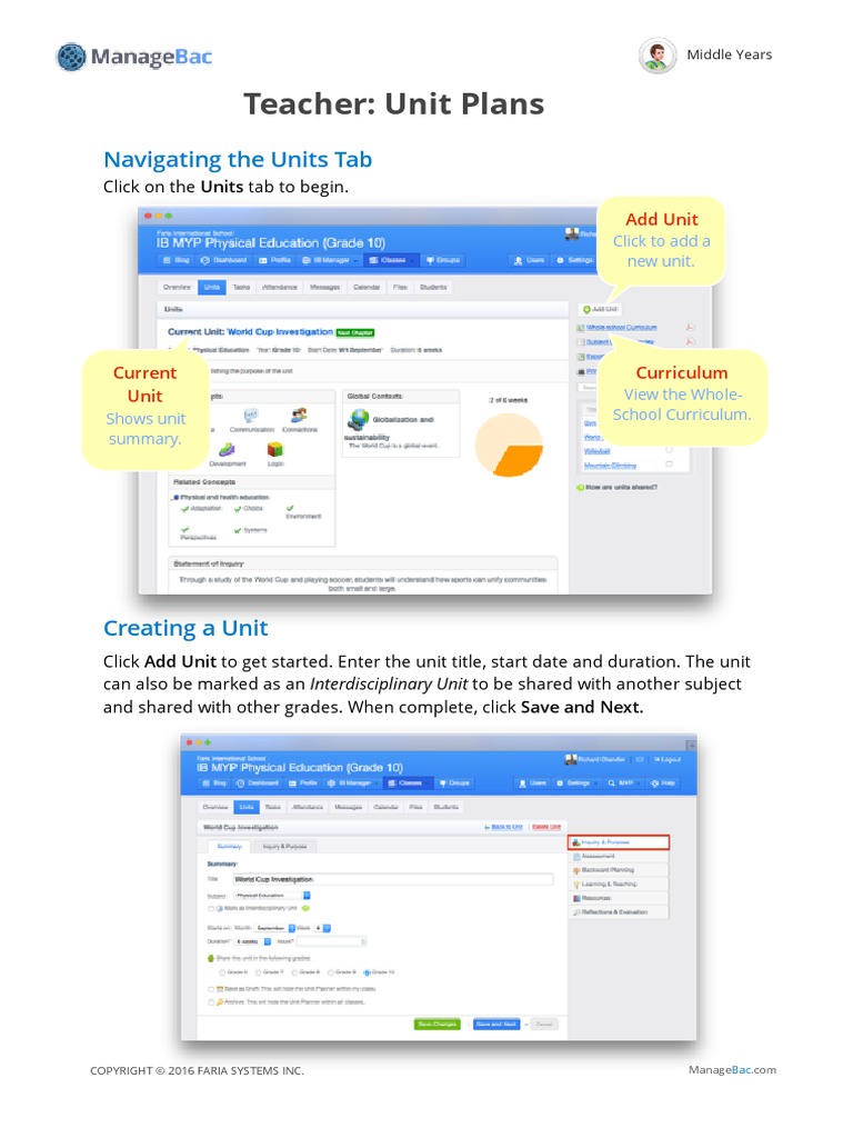 Myp - Teacher - Unit Plans | PDF | Educational Assessment | Educational ...