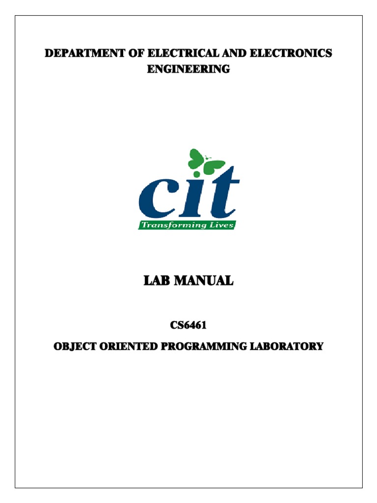 Department of Electrical and Electronics Engineering: Lab Manual | PDF | Parameter (Computer ...