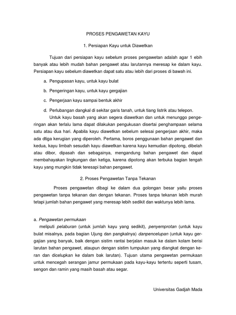 Proses Pengawetan Kayu | PDF | Sains & Matematika