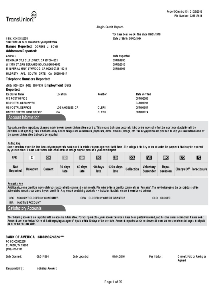 Corene Boyd_TransUnion Personal Credit Report_20160125 2 | Credit ...