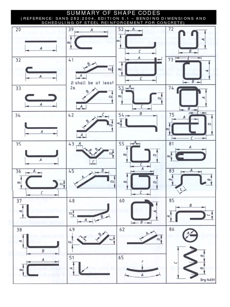 Rebar Shape Codes | PDF
