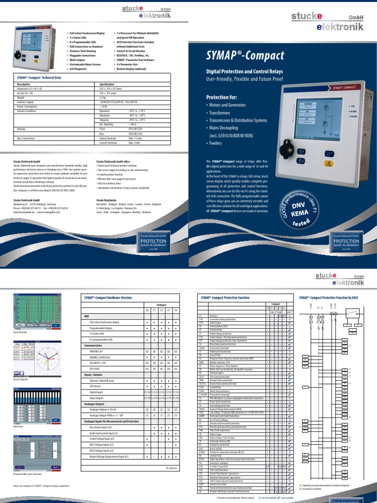 SYMAP®-Compact: Digital Protection and Control Relays | PDF | Relay | Manufactured Goods