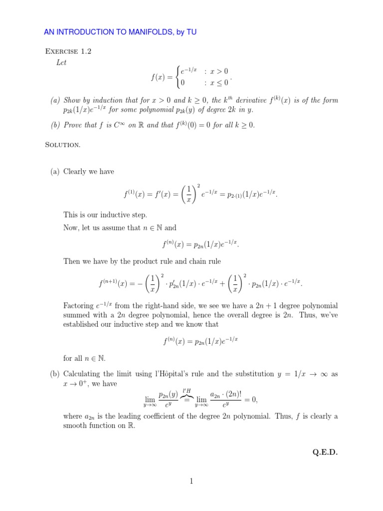 Solution Tu's Manifolds Exer1 - 2 | PDF