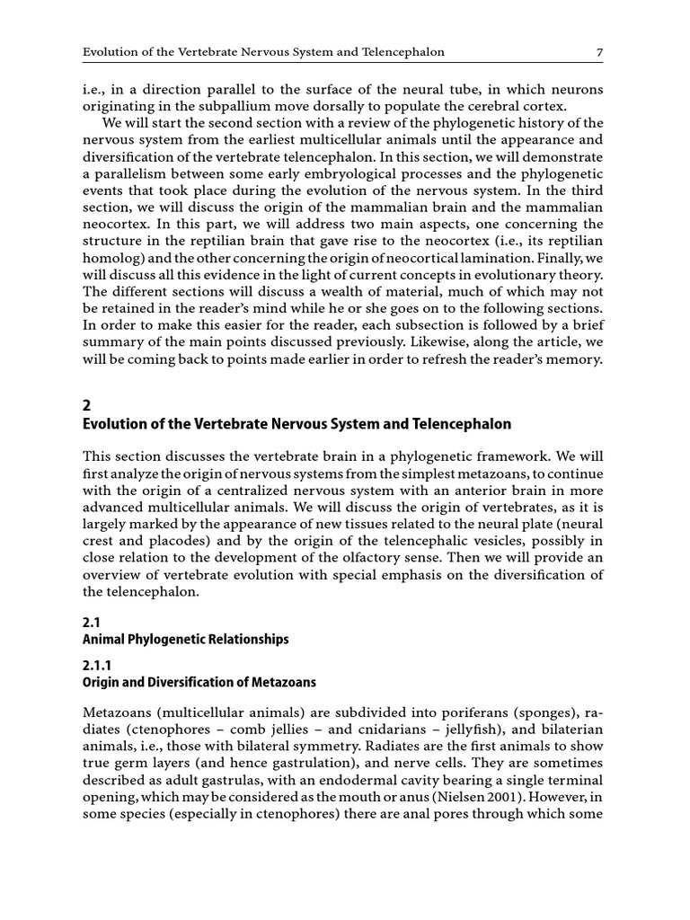 Origin and Evolution of The Vertebrate Telencephalon, With Special ...