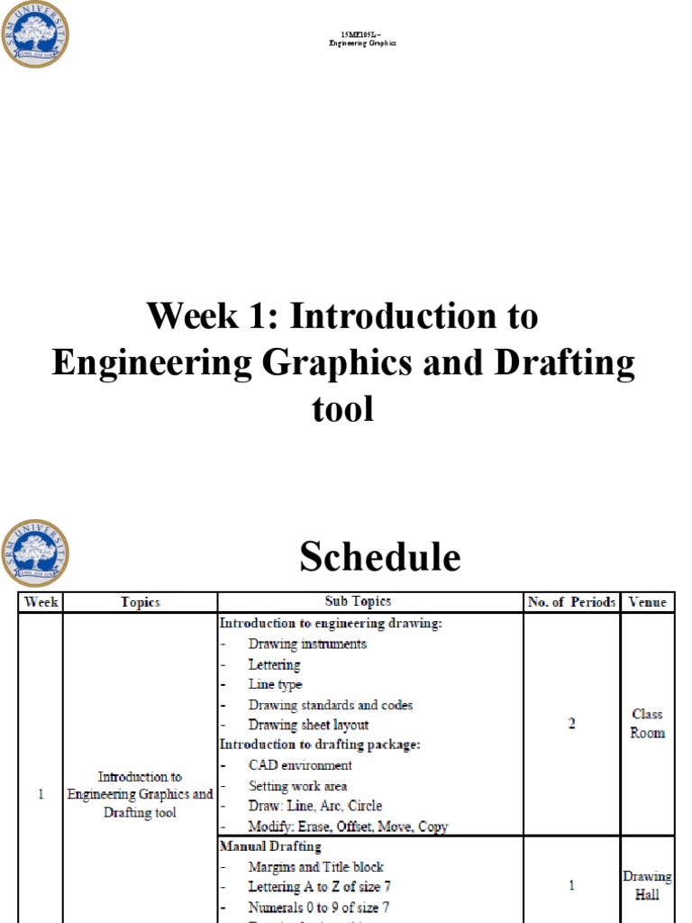 Week 1: Introduction To Engineering Graphics and Drafting Tool ...
