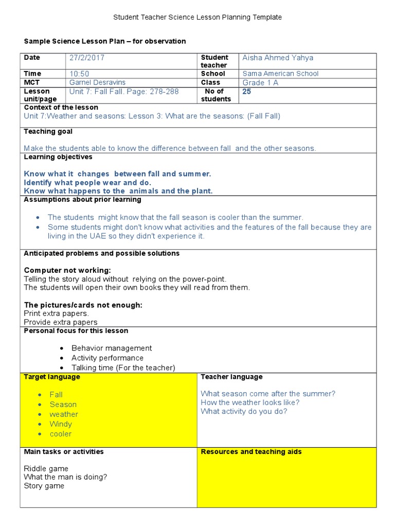 Monday Week 1 | PDF | Educational Assessment | Lesson Plan