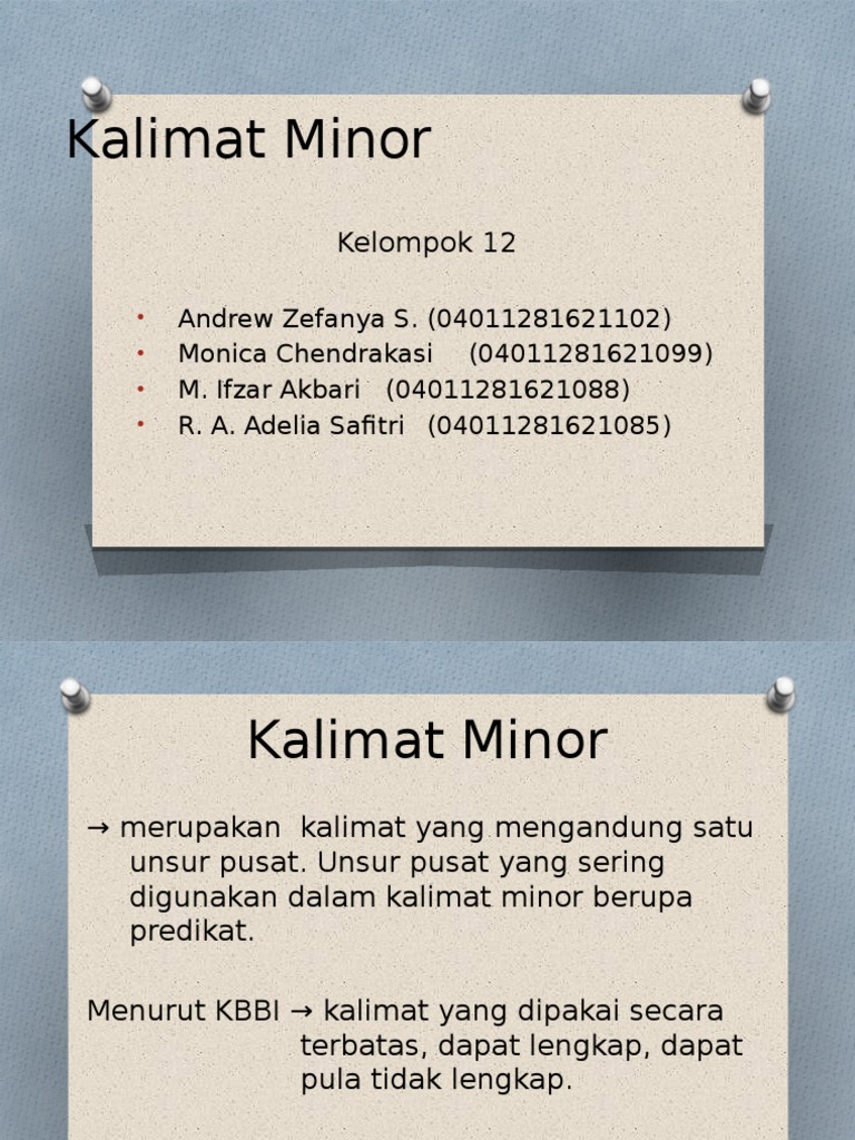 Bahasa Indonesia Kalimat Minor | PDF