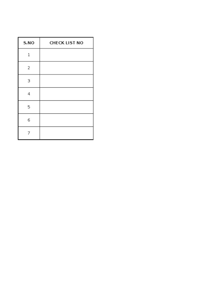 S.No Check List No: List of Method Statement | PDF | Home & Garden