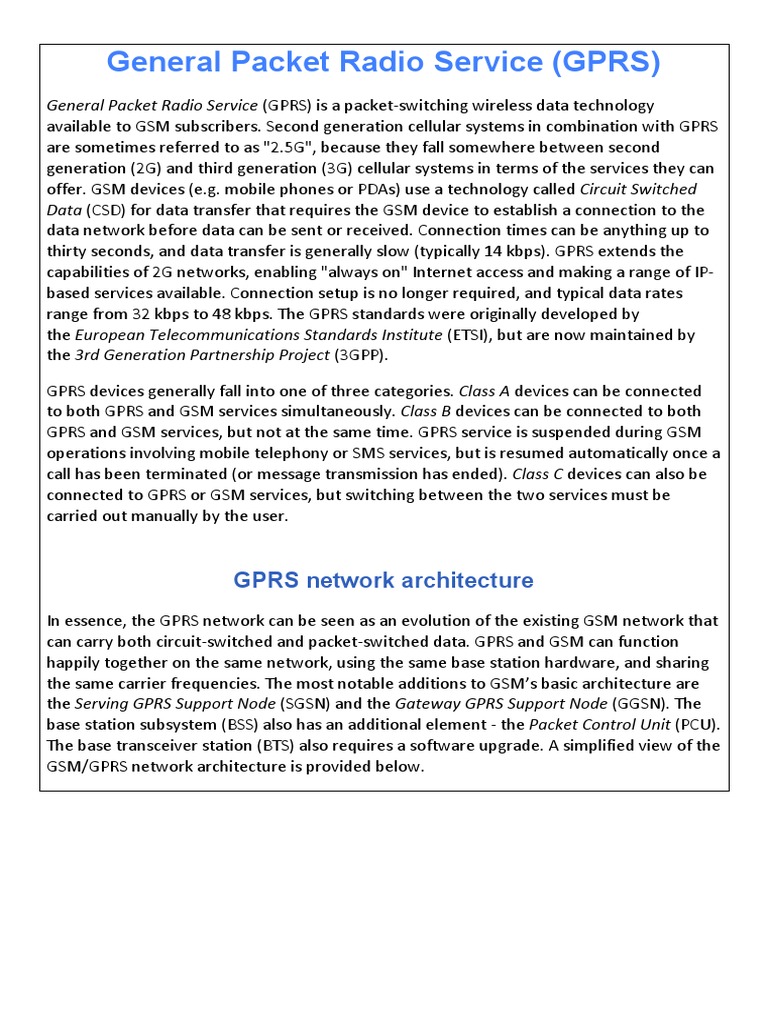 General Packet Radio Service Pdf General Packet Radio Service Data Transmission 