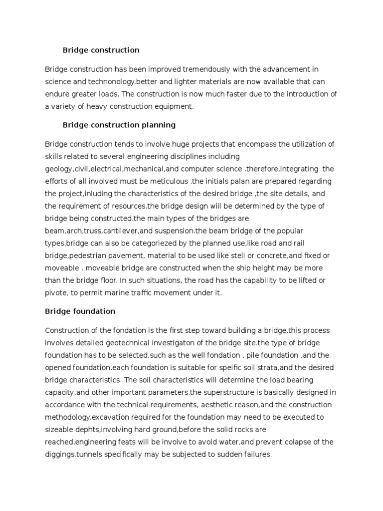 Bridge Construction | PDF | Heavy Equipment | Bridge