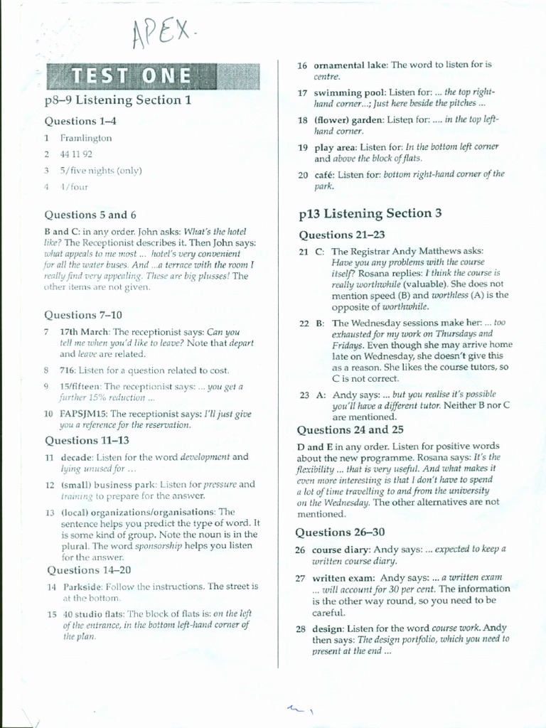 Intermediate Listening Test Guide | PDF | Multiple Choice | Stress ...