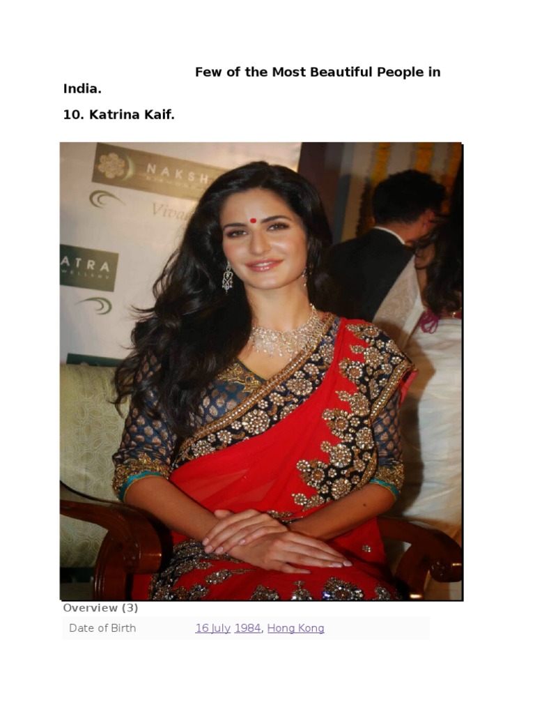 Few of The Most Beautiful People in India. 10. Katrina Kaif | PDF | Bollywood | Cinema Of India