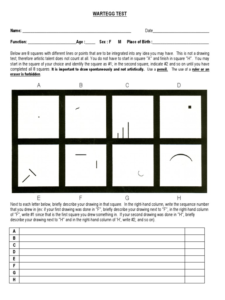 Wartegg Test Form PDF | PDF