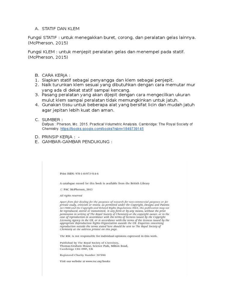 Fungsi dan Cara Kerja Statif Klem | PDF | Sains & Matematika ...
