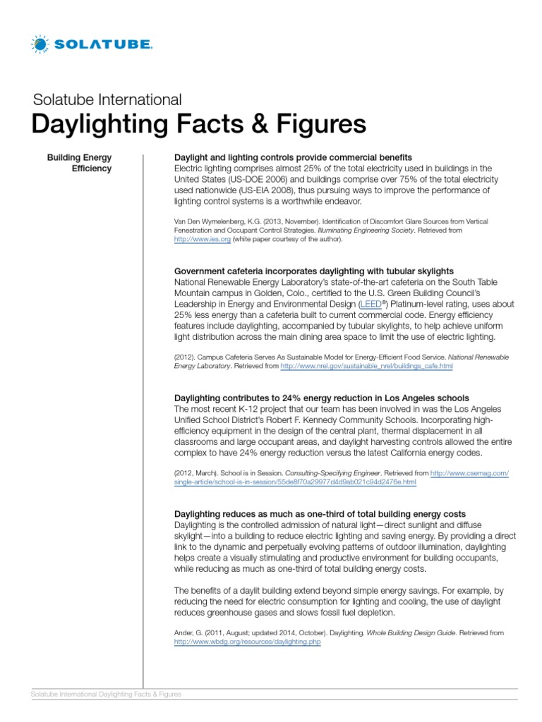 Daylighting Facts & Figures-BldgEfficiency | PDF | Lighting | Efficient ...